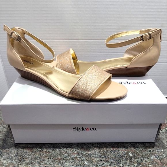 Style & Co. | Shoes | Styleco Sandra Pecan Sz9m Wedge Sandals | Poshmark